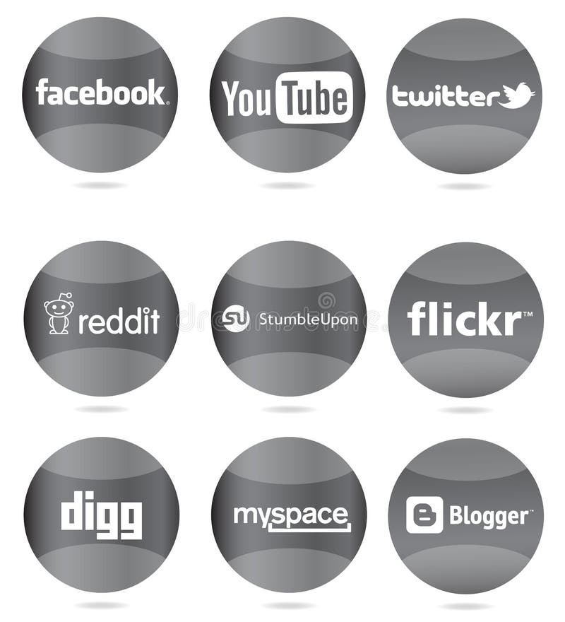 Social media icons editorial photography. Illustration of button - 43312032