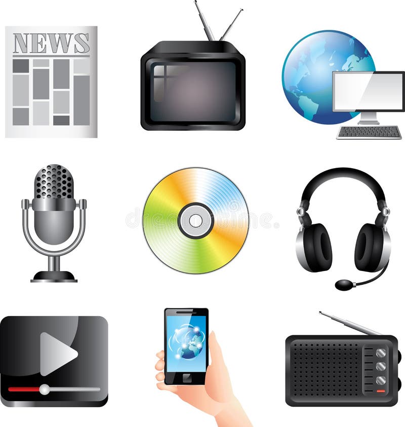 Social Media Icons Detailed Set Stock Vector - Illustration of ...