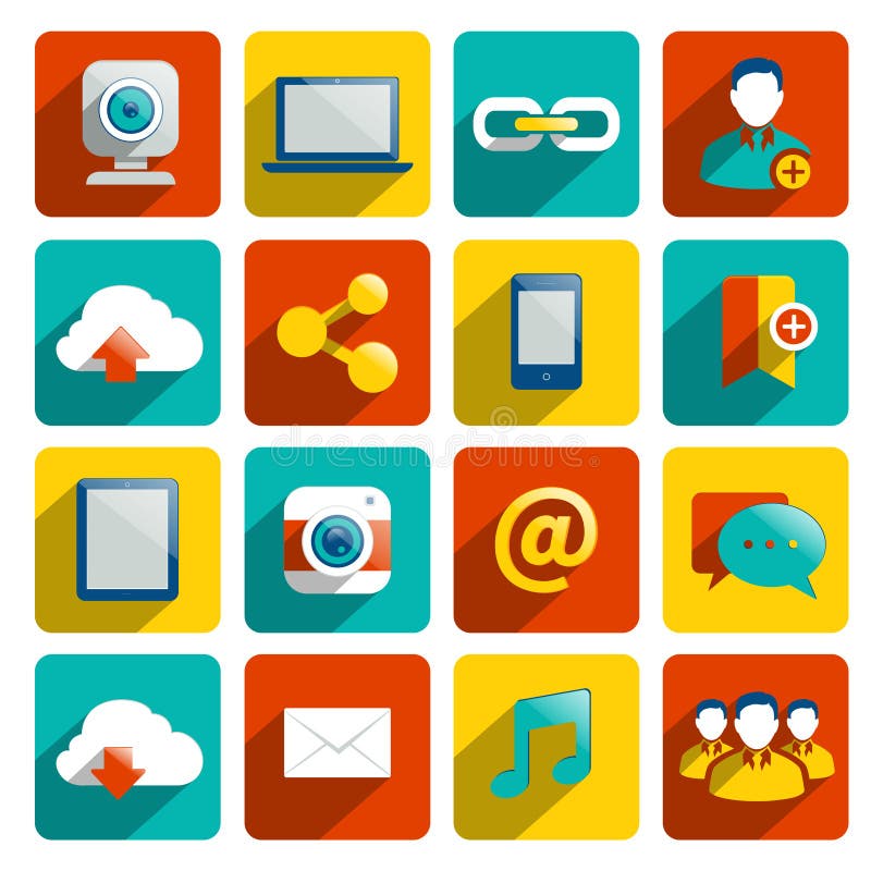 Mobile App Button Icon Set stock vector. Illustration of dialog - 28020024