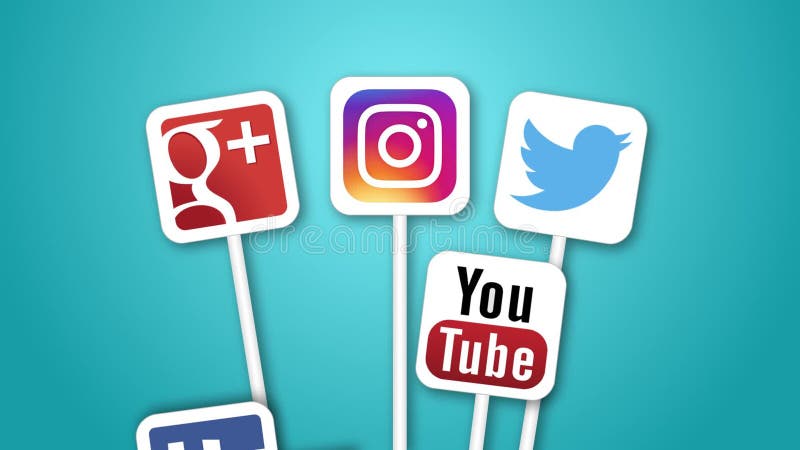 Social Media Logos Icon Animation Seamless Loop Stock Footage - Video ...