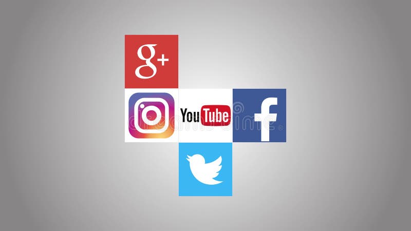 Social Media Icons Loop Animation. FullHD Stock Footage - Video of ...