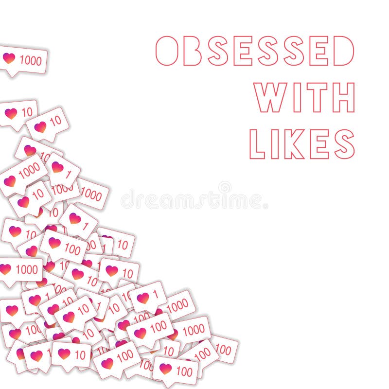 Social Media Icons. Obsessed with Likes Concept Stock Illustration ...
