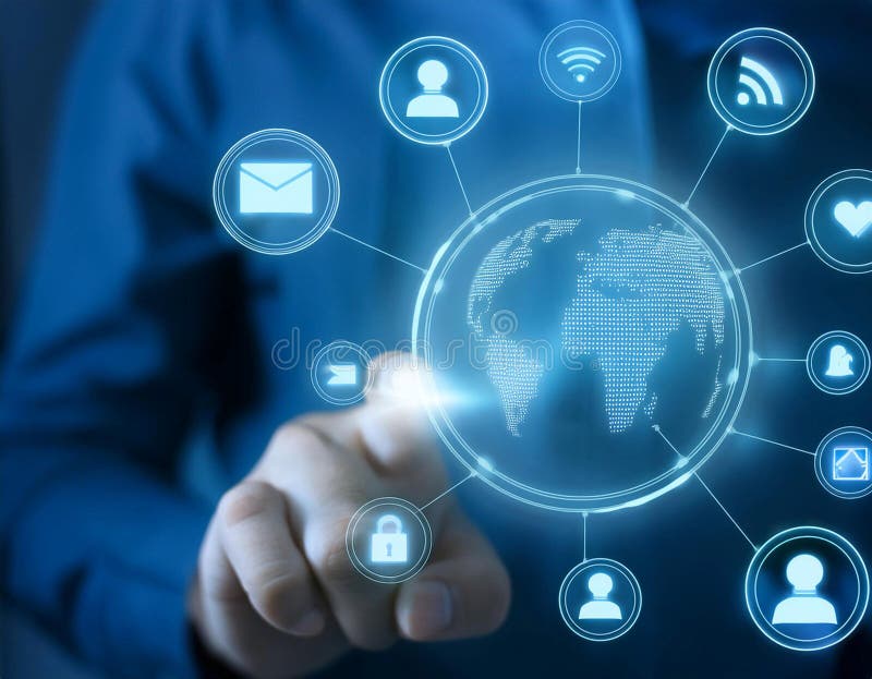 Social Media Icons on a Screen, Representing Online Interaction ...