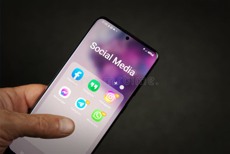 Social Media Icons on the Smartphone Screen Editorial Image ...