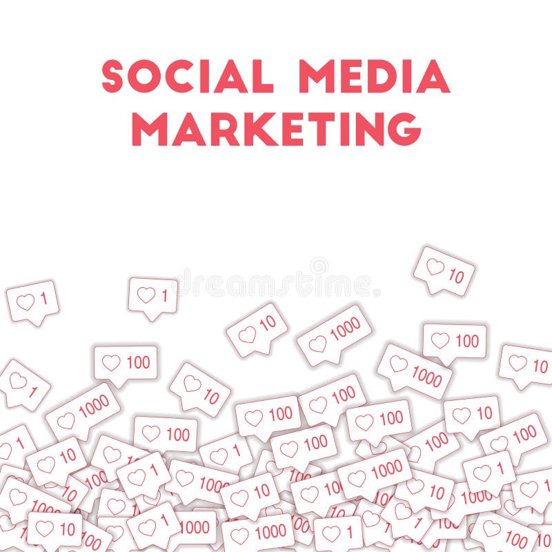 Social Media Icons Social Media Marketing Concept Falling Pink Like
