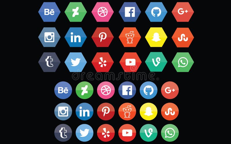 Social media icons editorial stock image. Illustration of social - 75180244