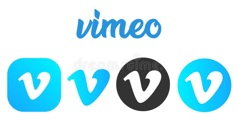 Social Media Icons Vimeo on White Background. Vector Illustration ...