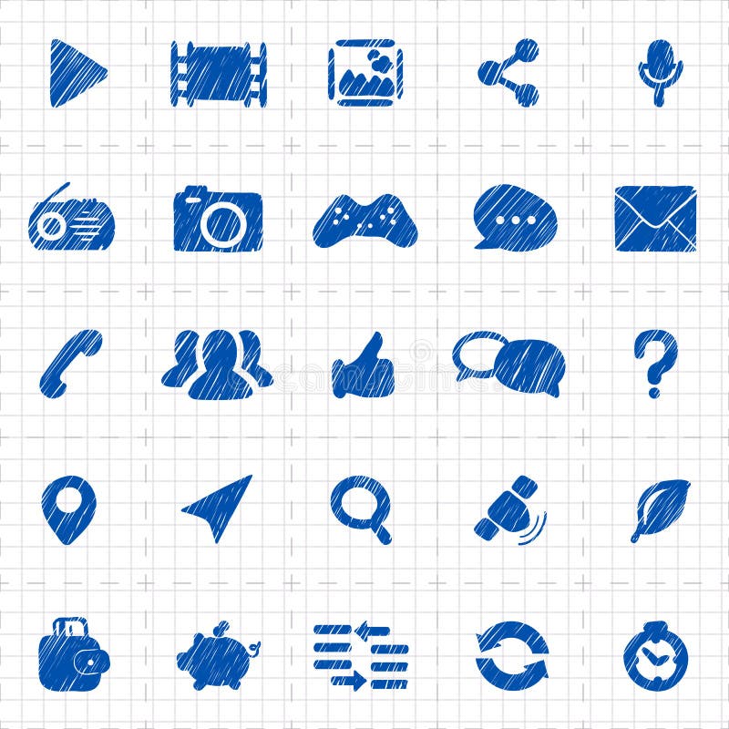 Social Media Icons for Website Stock Vector - Illustration of link ...