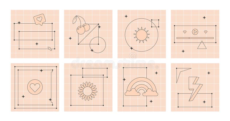 Social Media Ig Story Templates. Retro 80s 90s Stock Vector ...