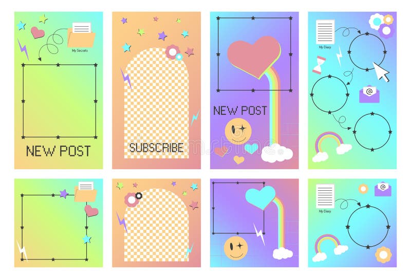 Social Media Ig Template for Y2k Style Stories and Posts. Psychedelic ... Social Media Ig Template for Y2k Style Stories and Posts. Psychedelic ...