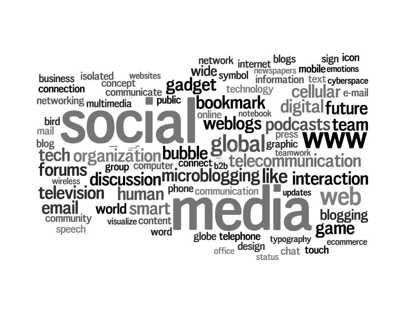 Social Media Info-text Graphics Word Clouds Stock Illustration ...