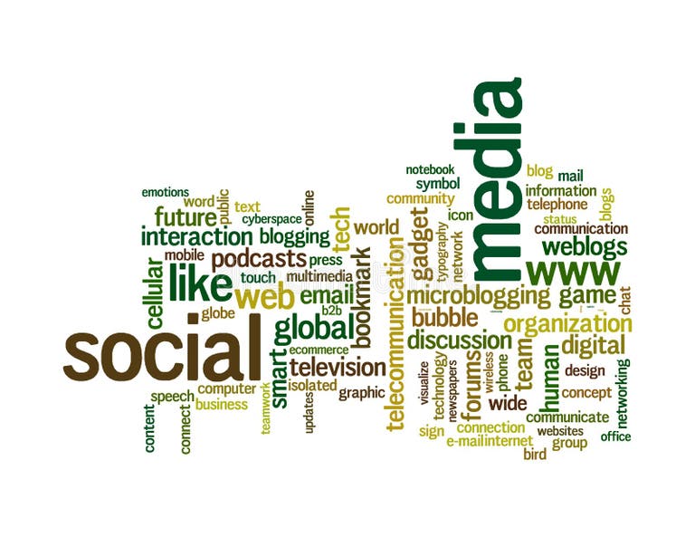 Social Media Info-text Graphics Word Clouds Stock Illustration ...