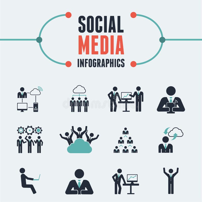 Social Media Infographic Template. Stock Vector - Illustration of chart ...