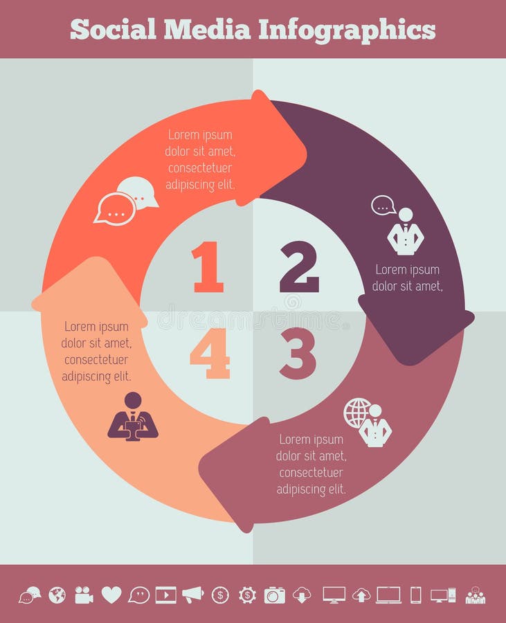 Social Media Infographic Template. Stock Vector - Illustration of chart ...