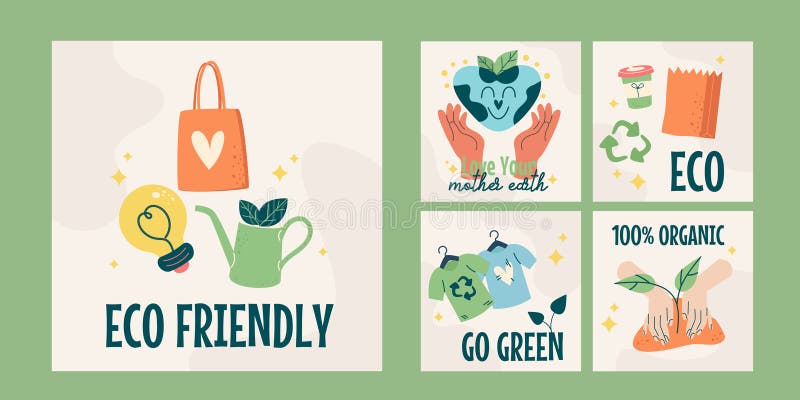 Social Media Instagram Post Eco Friendly Concept Stock Vector ...
