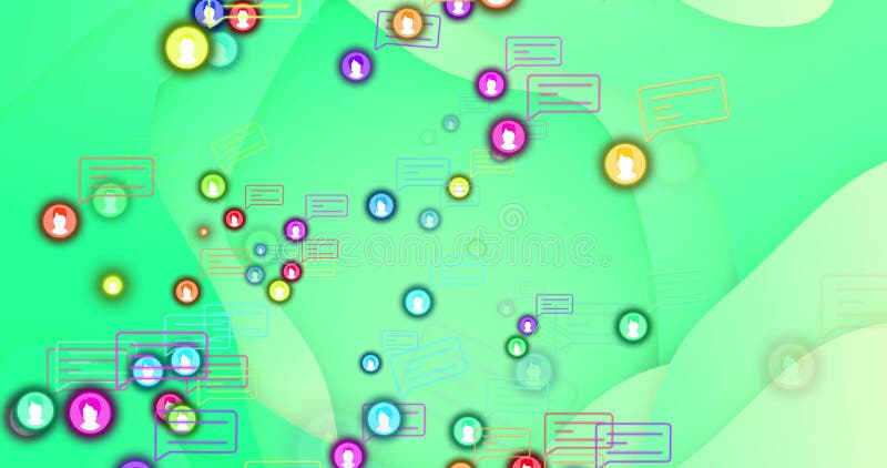 Social Media Interaction Image Over Green Abstract Background with User ...