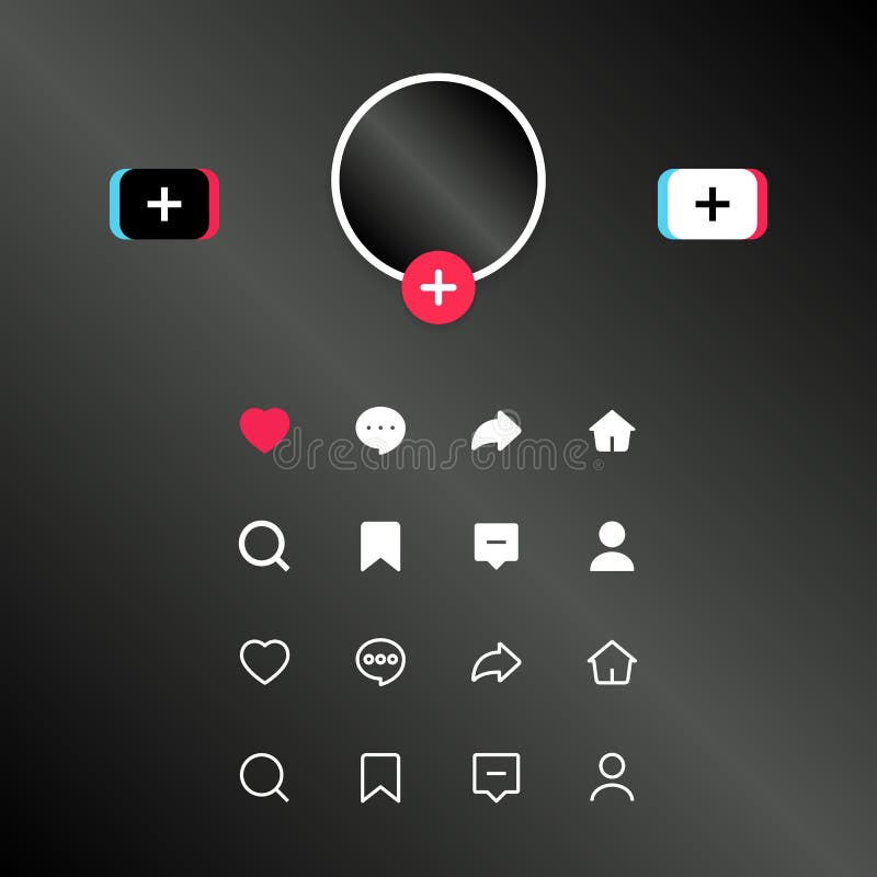 Social Media Interface Application Icon Stock Vector - Illustration of ...