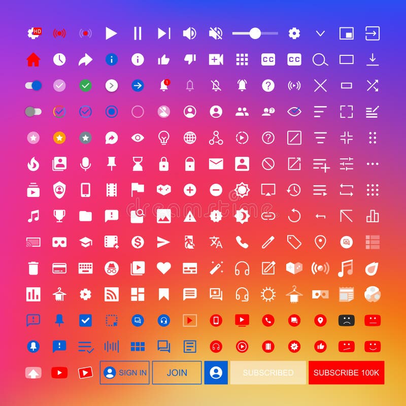 Social Media Interface Design Icons Stock Vector - Illustration of ...