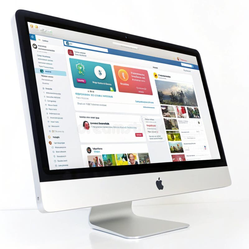 Social Media Interface on White Background Stock Illustration ...