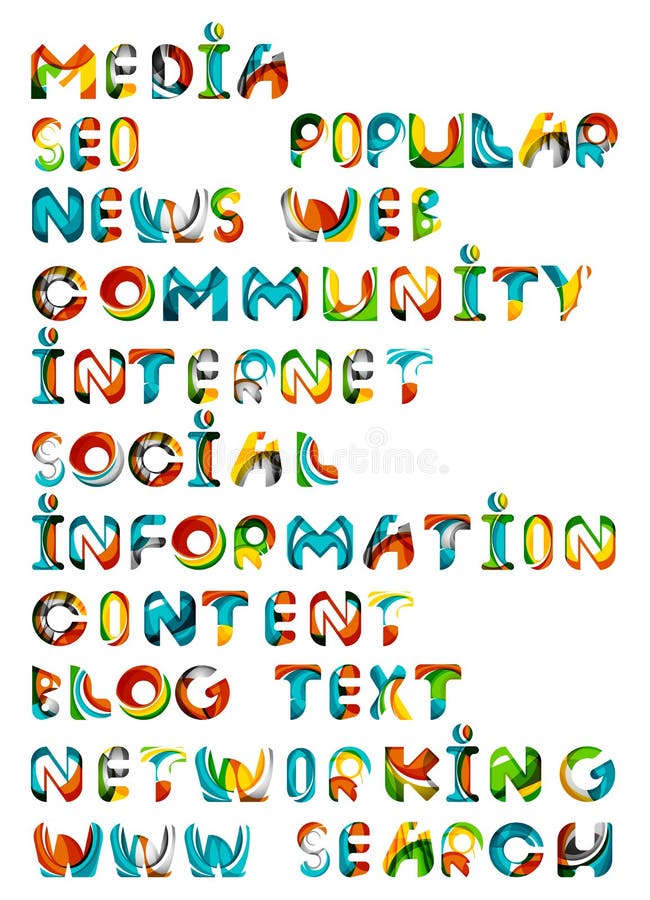 Social Media in the Internet - Words, Tags Stock Vector - Illustration ...