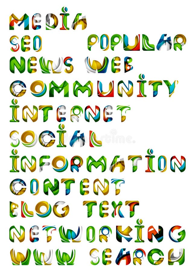 Social Media in the Internet - Words, Tags Stock Vector - Illustration ...