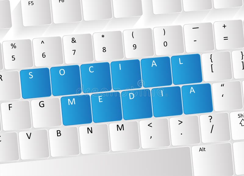 Social Media Keyboard Concept Stock Vector - Illustration of device ...