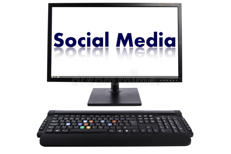 Social Media keyboard editorial stock photo. Image of relation - 44959768