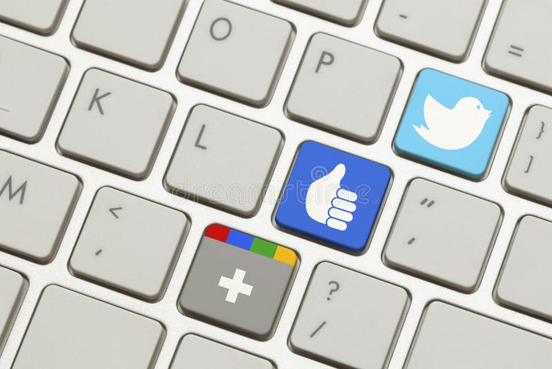 Social Media Keyboard editorial photography. Image of advice - 40234562