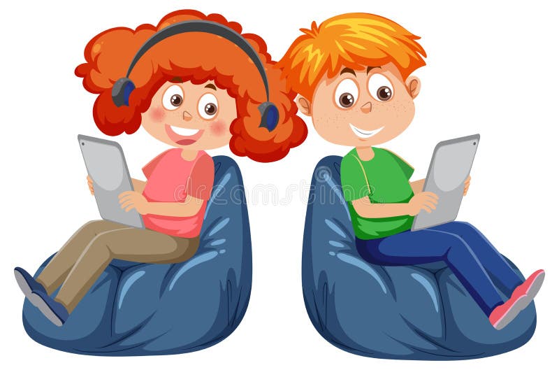 Social Media Kids Using Tablet Stock Vector - Illustration of kids ...