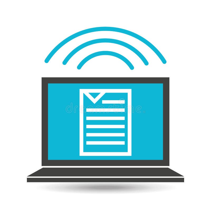 Social Media Laptop Document Stock Vector - Illustration of document ...