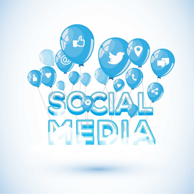 Social Media Letters with Balloon - Stock Illustration - Illustration ...