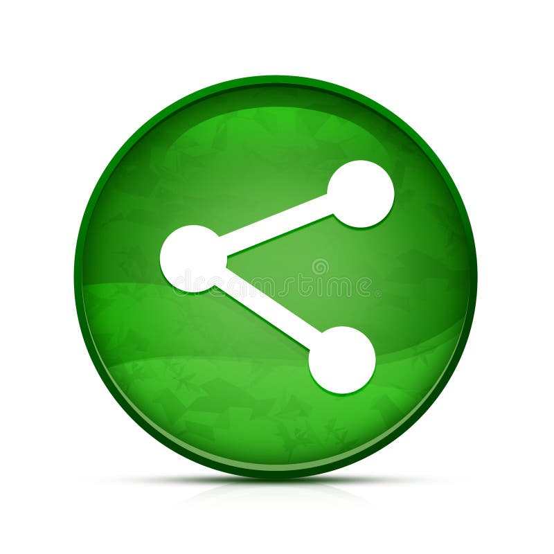 Social Media Link Icon on Classy Splash Green Round Button Illustration ...