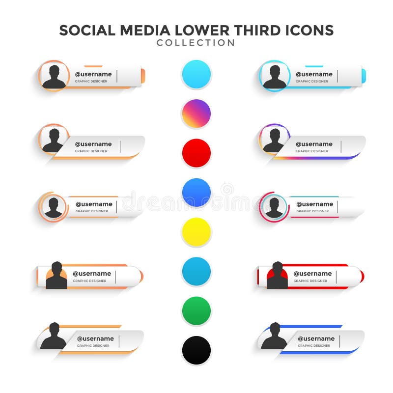 Social Media Lower Third Icons Collection Stock Vector - Illustration ...