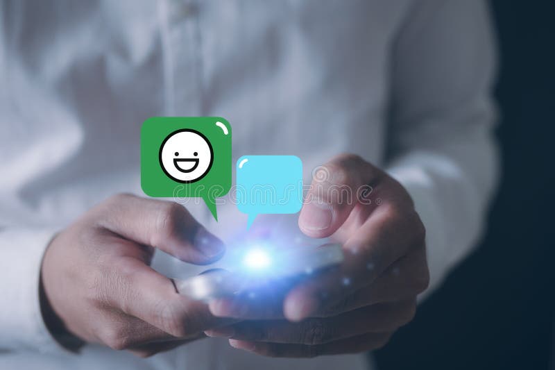 Social Media Man Hand Using Smartphone Typing Live Chat Chatting on ...