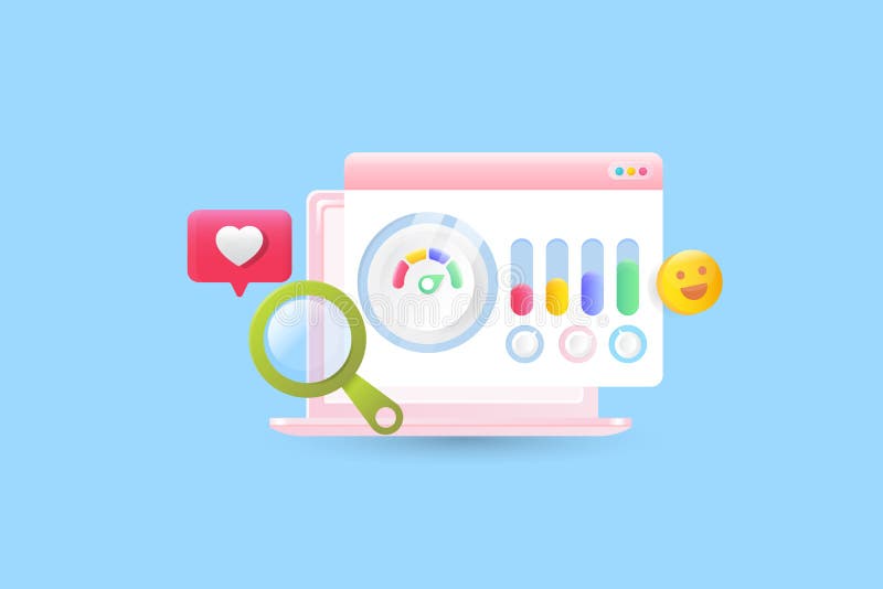 3d Social Media Analytics Software Dashboard with Graph, Meter and ...