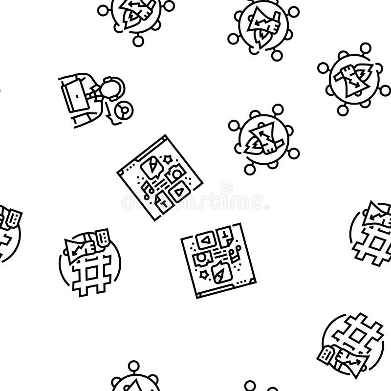 Social Media Marketing Seamless Pattern Vector Stock Vector ...