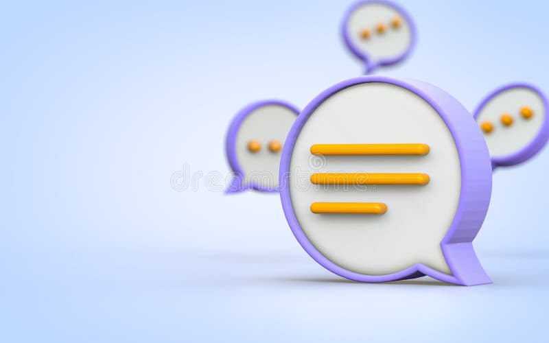 Social Media Message Comment Chat Talk Communication on Blue Background ...