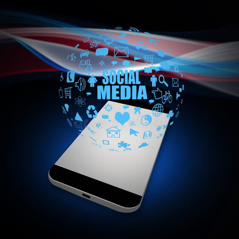 Social Media on Mobile Phone,cell Phone Illustration Stock Illustration ...