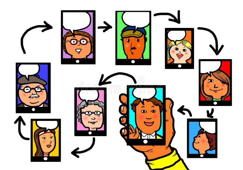 Social Media Network Circle Stock Illustration - Illustration of media ...