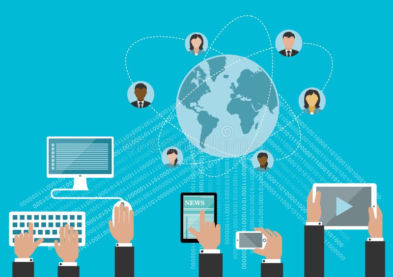 Social Media Network Concept with Devices Stock Vector - Illustration ...