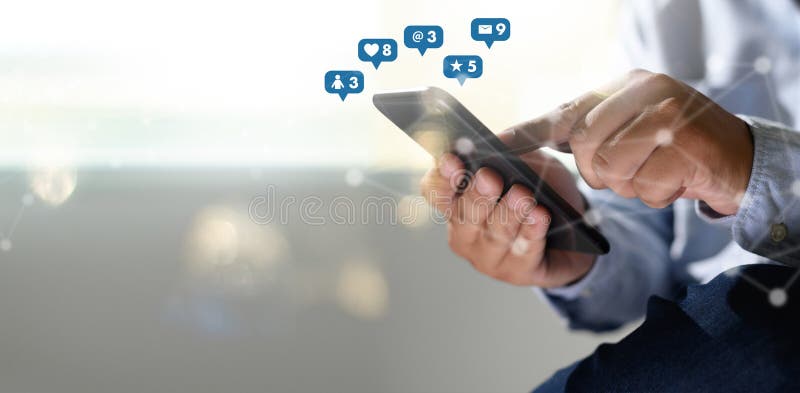 Social Media,social Network Concept with Smart Phone Man Phone with ...