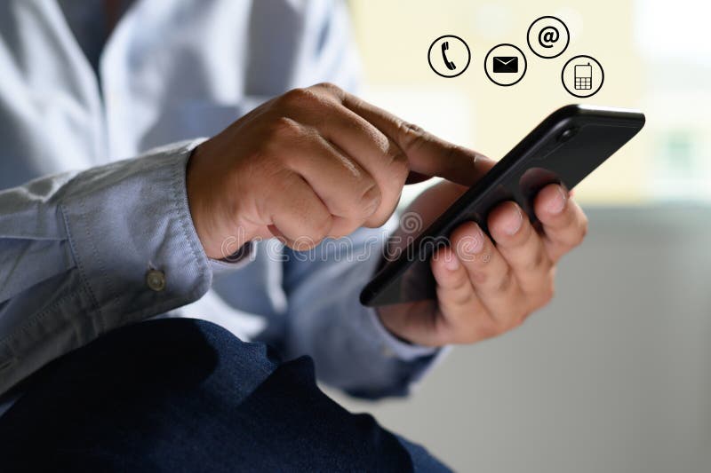 Social Media,social Network Concept with Smart Phone Man Phone with ...