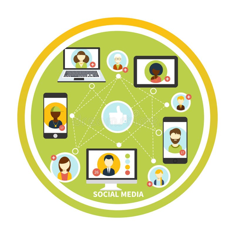 Social Media Network Connection Concept Stock Vector - Illustration of ...