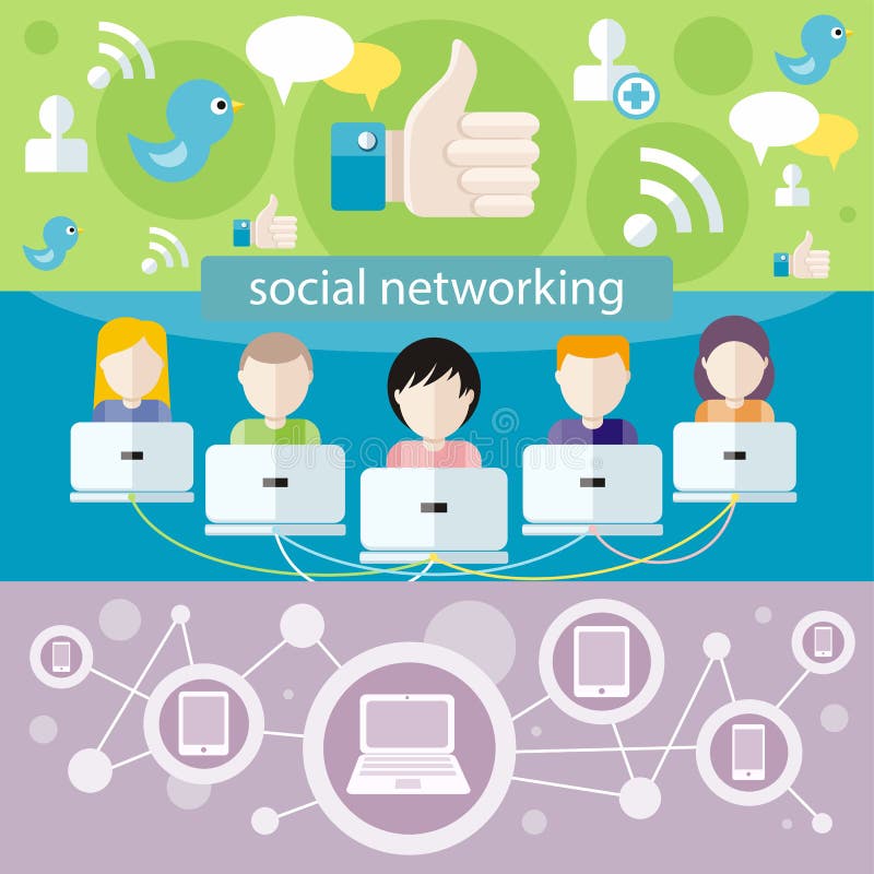 Social Media Network Connection Concept Stock Vector - Illustration of ...