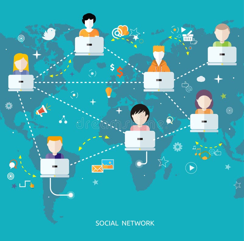 Social Media Network Connection Concept Stock Vector - Illustration of ... Social Media Network Connection Concept Stock Vector - Illustration of ...