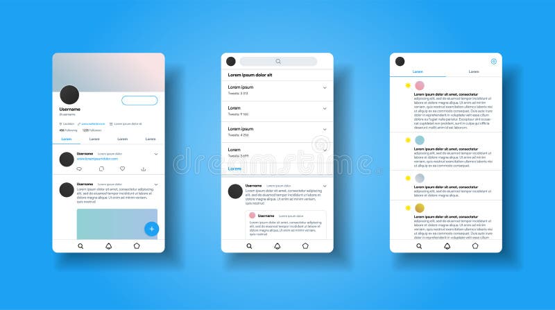 Social Media Network Inspired by Twitter. Mobile App Interface. Blog ...