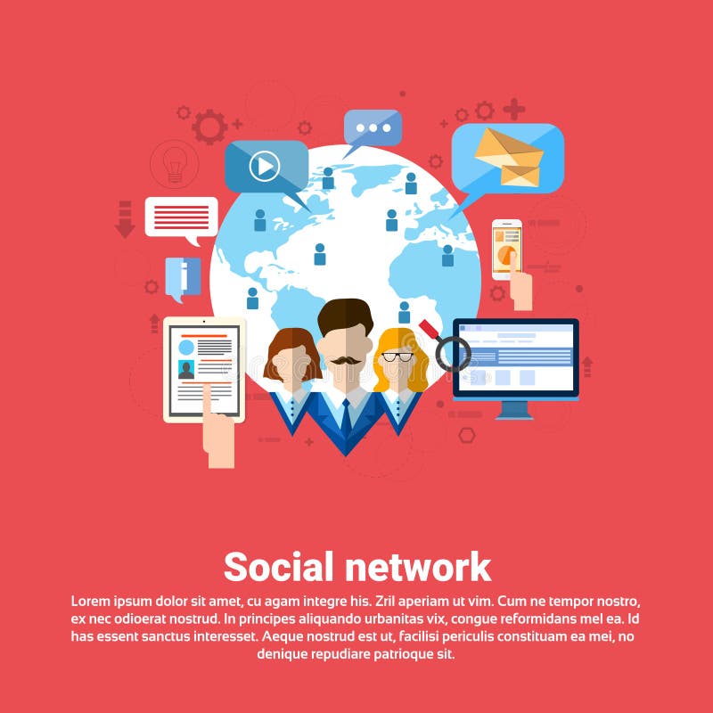Social Media Network Internet Connection Communication Web Banner Stock ...
