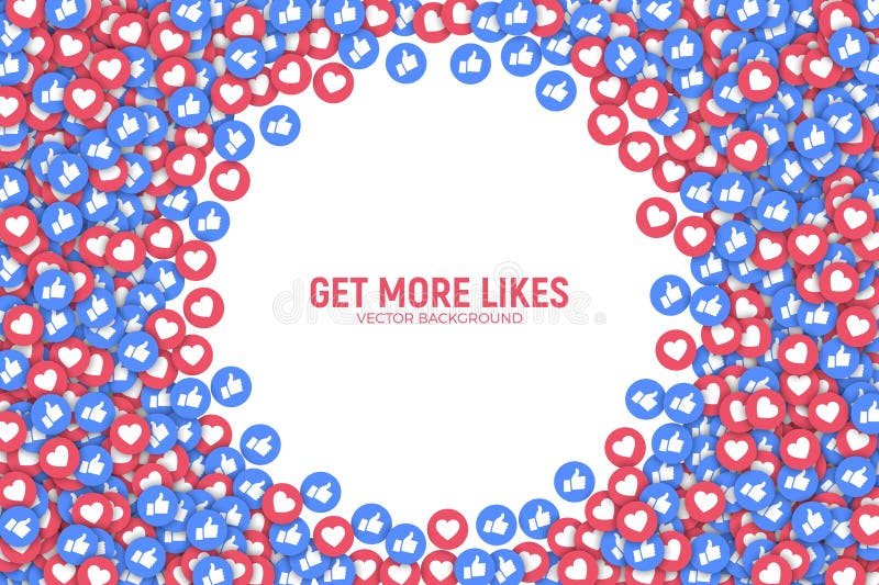 Social Media Network Like Icons Round Frame Isolated on White ...