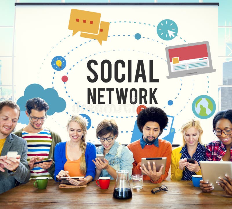 Social Media Network Online Internet Concept Stock Image - Image of ...