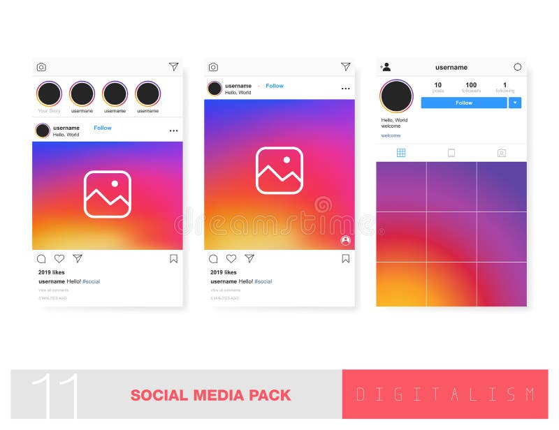 Social Media Network Post Template Stock Vector - Illustration of ...